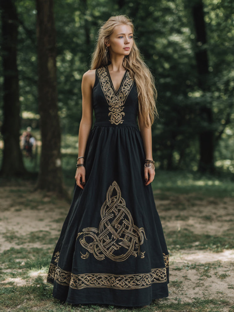 Women's Vintage Celtic Knot Art Tank Maxi Dress – WAKESECTION