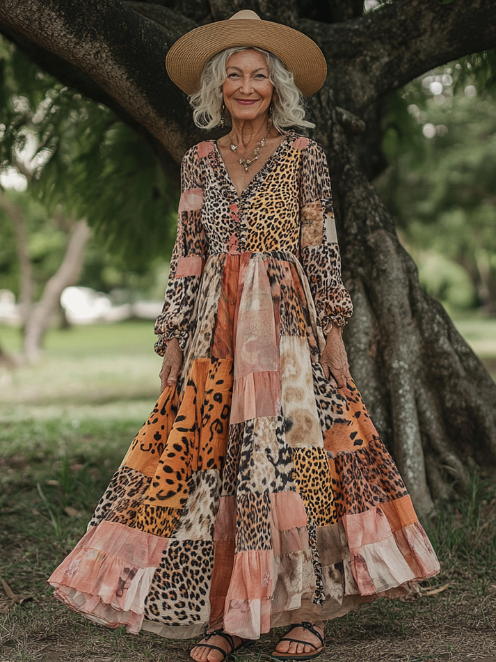 Casual butterfly print outdoor holiday dress ea80 – WAKESECTION